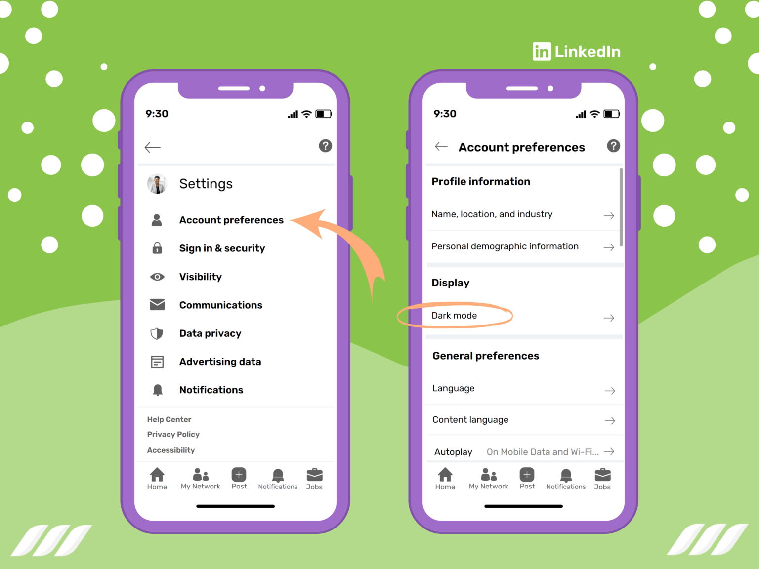 How to Activate Dark Mode on LinkedIn | Dripify